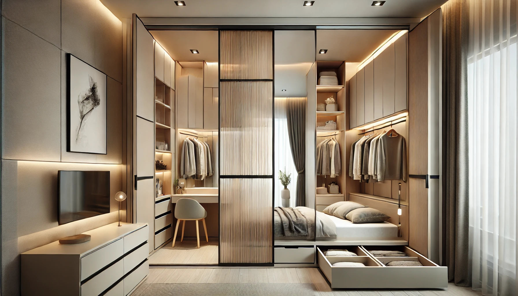Innovative Wardrobe Designs Maximizing Space and Style in Small Bedro