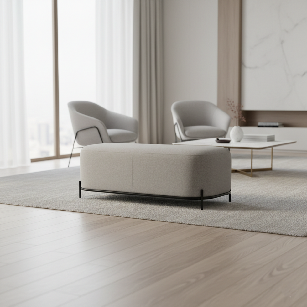 Modern Grey Ottoman & Pouf – Minimalist Seating – Lakdi.com - Furniture ...