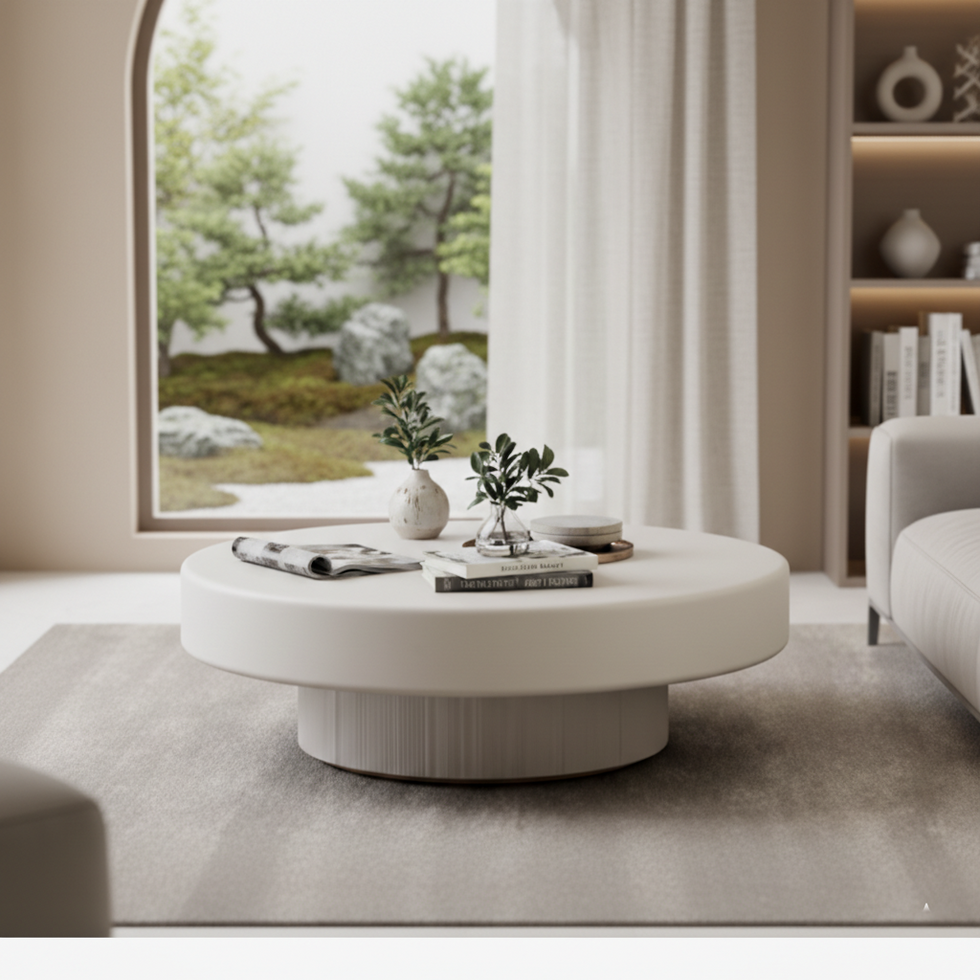 Modern Round Coffee Table with Storage - White Finish – Lakdi.com ...