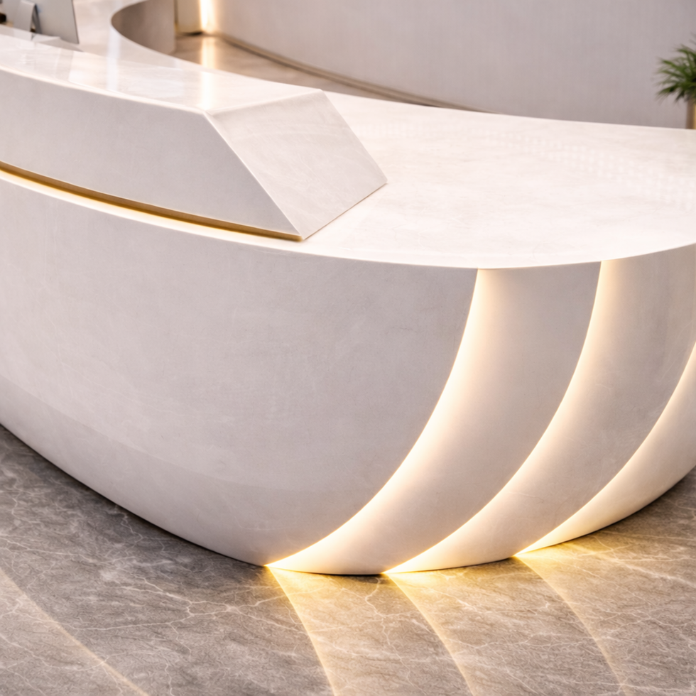 Reception Table for Office Stylish Design Made in MDF with Ply and LED ...