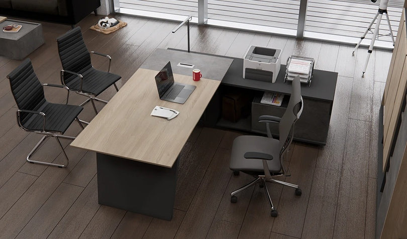 Director L-Shape Table Luxury Modern Office Desk with Made in MDF and ...
