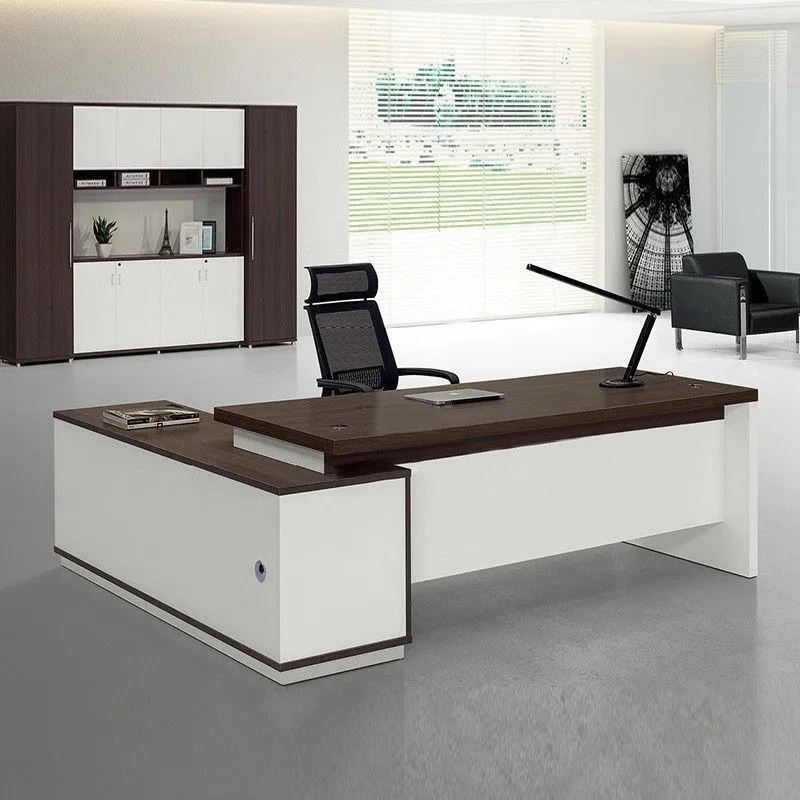 Director and Executive L Shape Office Table Made Particle Board with S