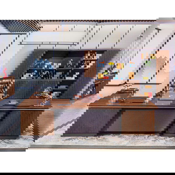 Director and Executive L Shape Office Table Made Particle Board with S