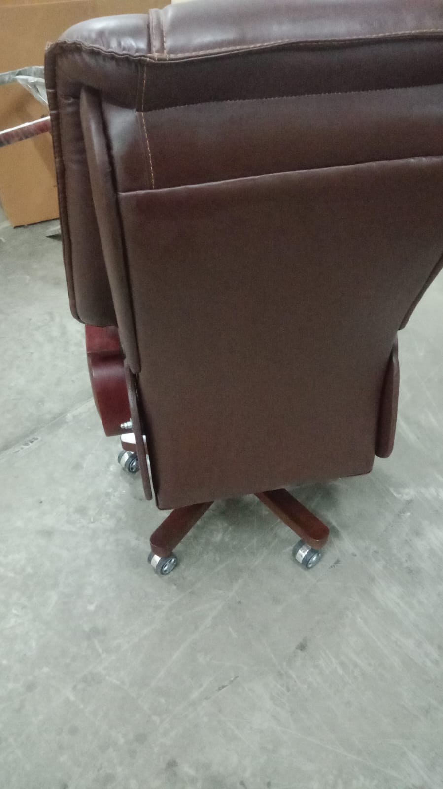 High Back Leatherette Wooden Director Chair with Wooden Base and Handl