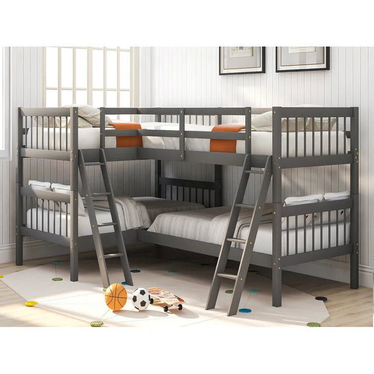 L-Shaped Bunk Bed Twin Over Twin – Lakdi.com - Furniture & Interiors Co.