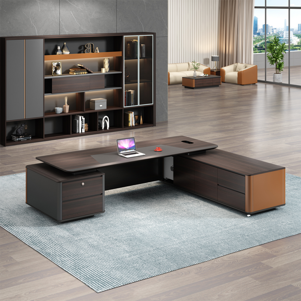 Luxury Executive Director Table with Storage & LED Design – Lakdi.com ...
