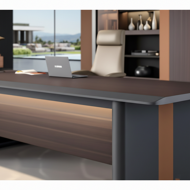 Luxury Modern Director Office Table with Storage & Panel Unit – Lakdi ...