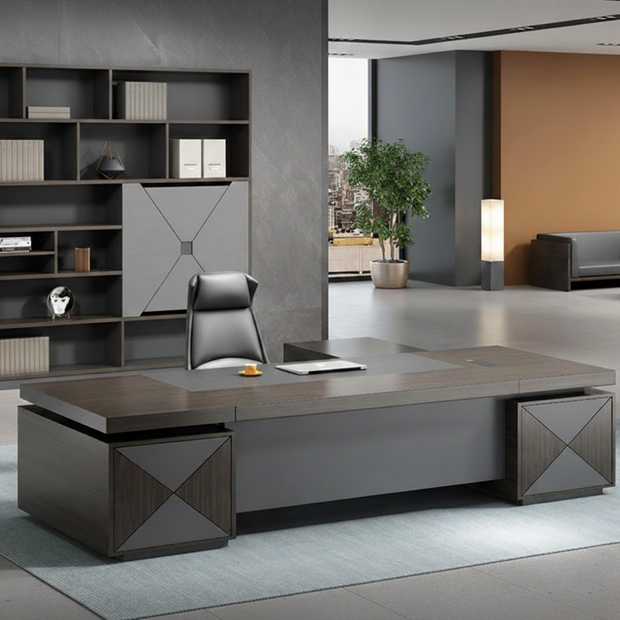 Premium Modern Director Office Table with Side Unit – Lakdi.com ...