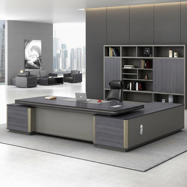 Modern L-Shaped Director Table with Storage | Premium Office Desk ...