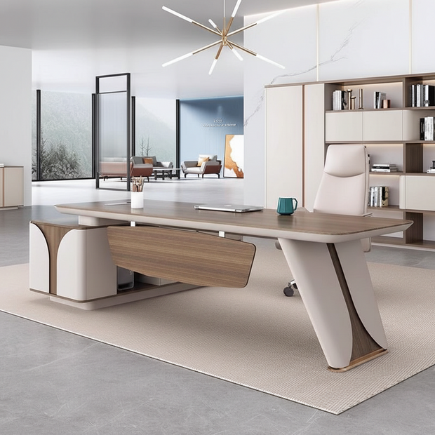 Luxury Modern Director Table with Curved Base | Executive Desk – Lakdi ...