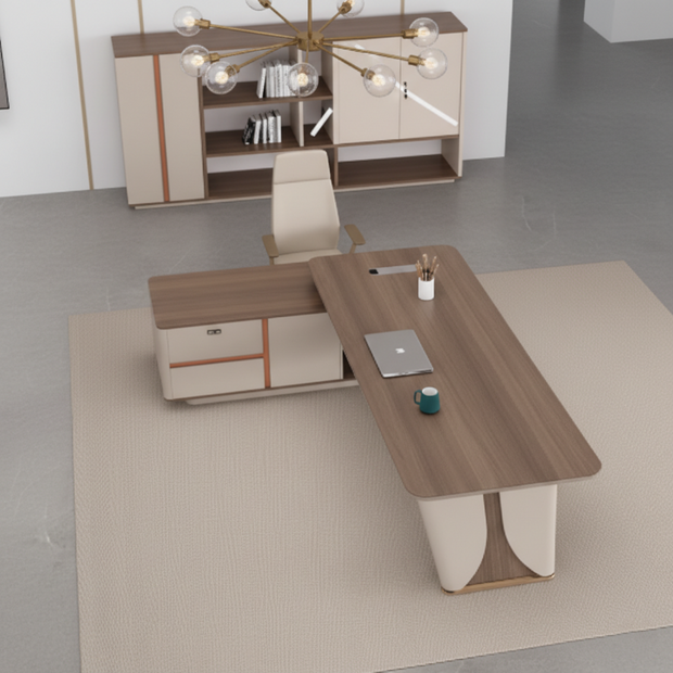 Luxury Modern Director Table with Curved Base | Executive Desk – Lakdi ...