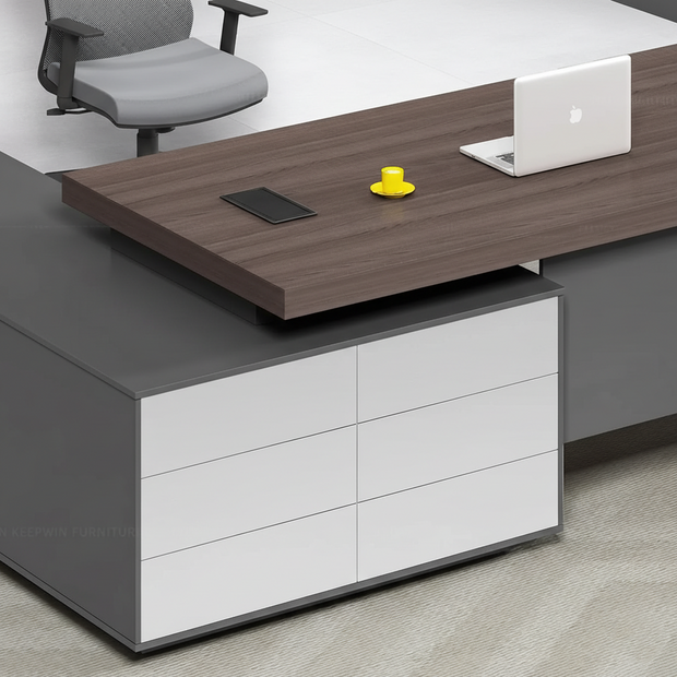 Modern Executive Director Table with Side Storage Unit – Lakdi.com ...