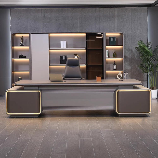 Modern Executive Office Desk with Premium Storage & Luxury Design ...