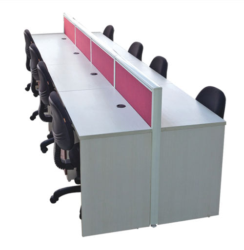Linear Workstation Table with Aluminium based panel, Edge Top & Gable