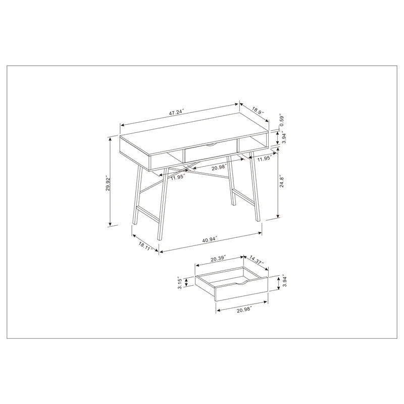Office Computer Table in Laminated Board Top – Lakdi.com - Furniture ...