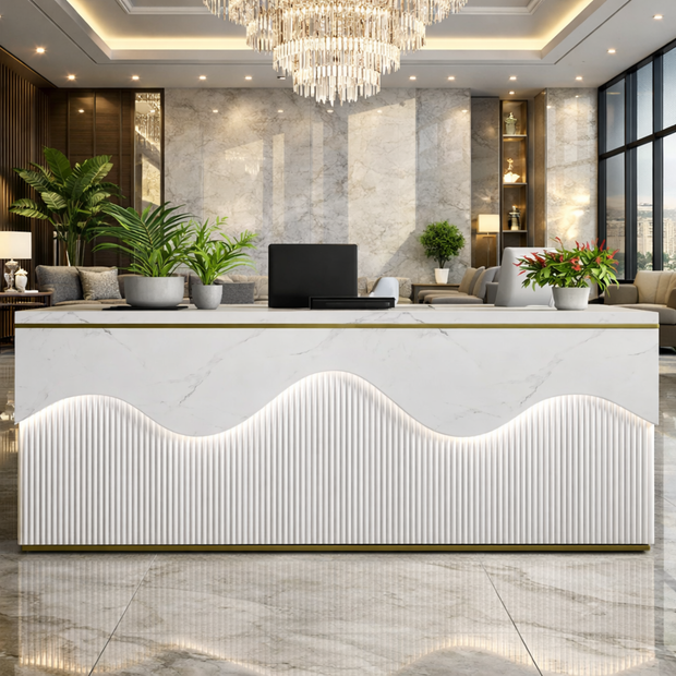 Reception Table for Office Counter Luxury Modern Made in MDF with Draw ...