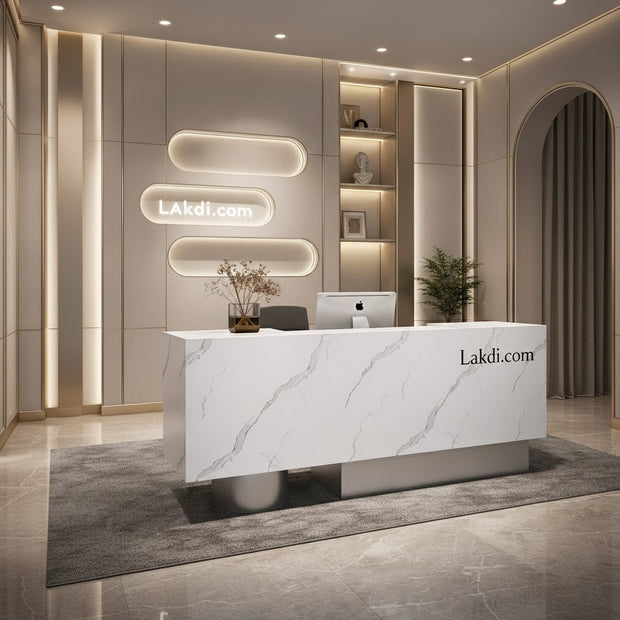 Luxury Marble Reception Table for Corporate Offices – Lakdi.com ...