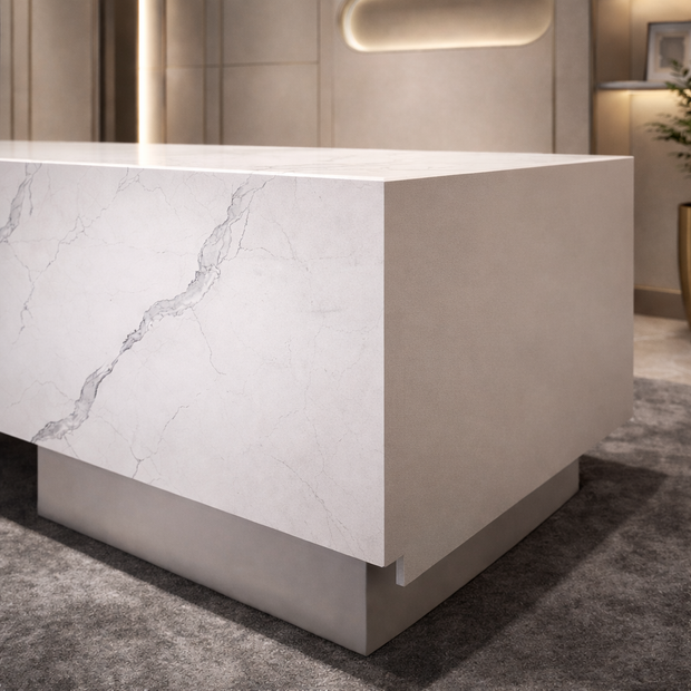 Luxury Marble Reception Table for Corporate Offices – Lakdi.com ...