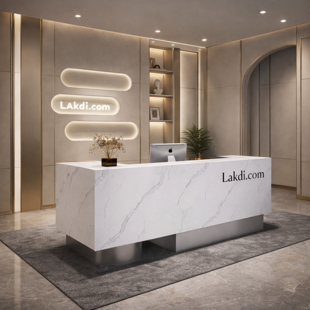 Luxury Marble Reception Table for Corporate Offices – Lakdi.com ...