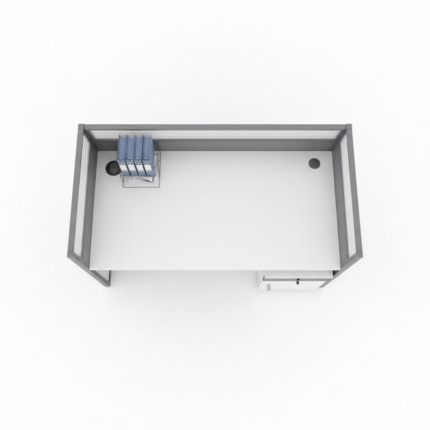 Modern Office Workstation Desk with Storage & Privacy Panel – Lakdi.com ...